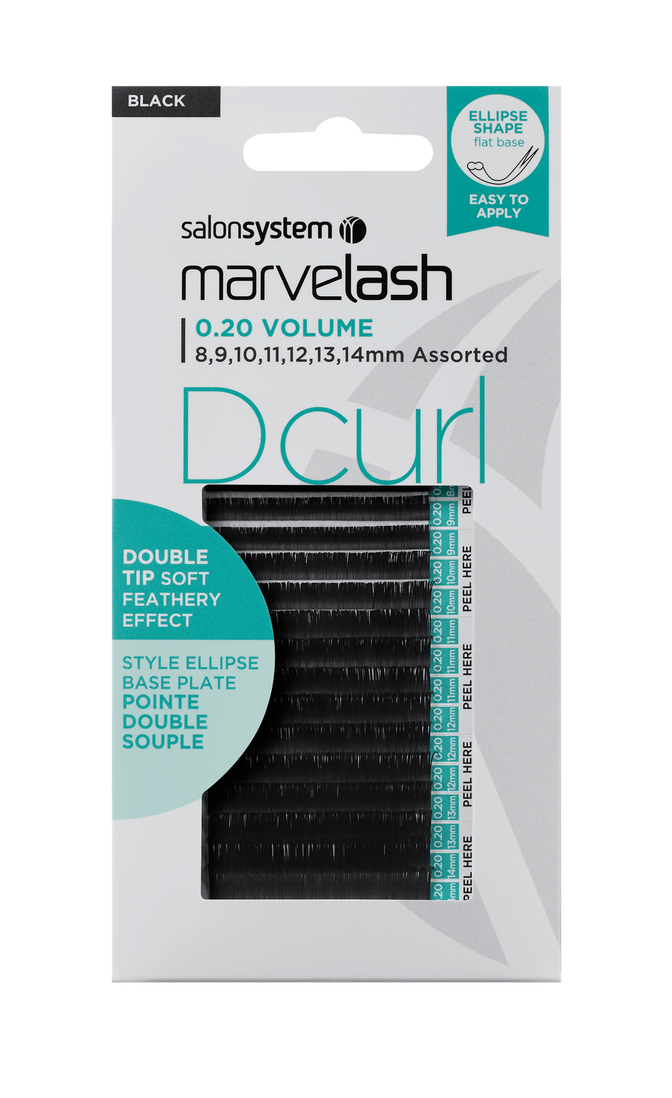 Salon System Marvelash D Curl 0.20 Ellipse Double Tip Lashes Assorted ...