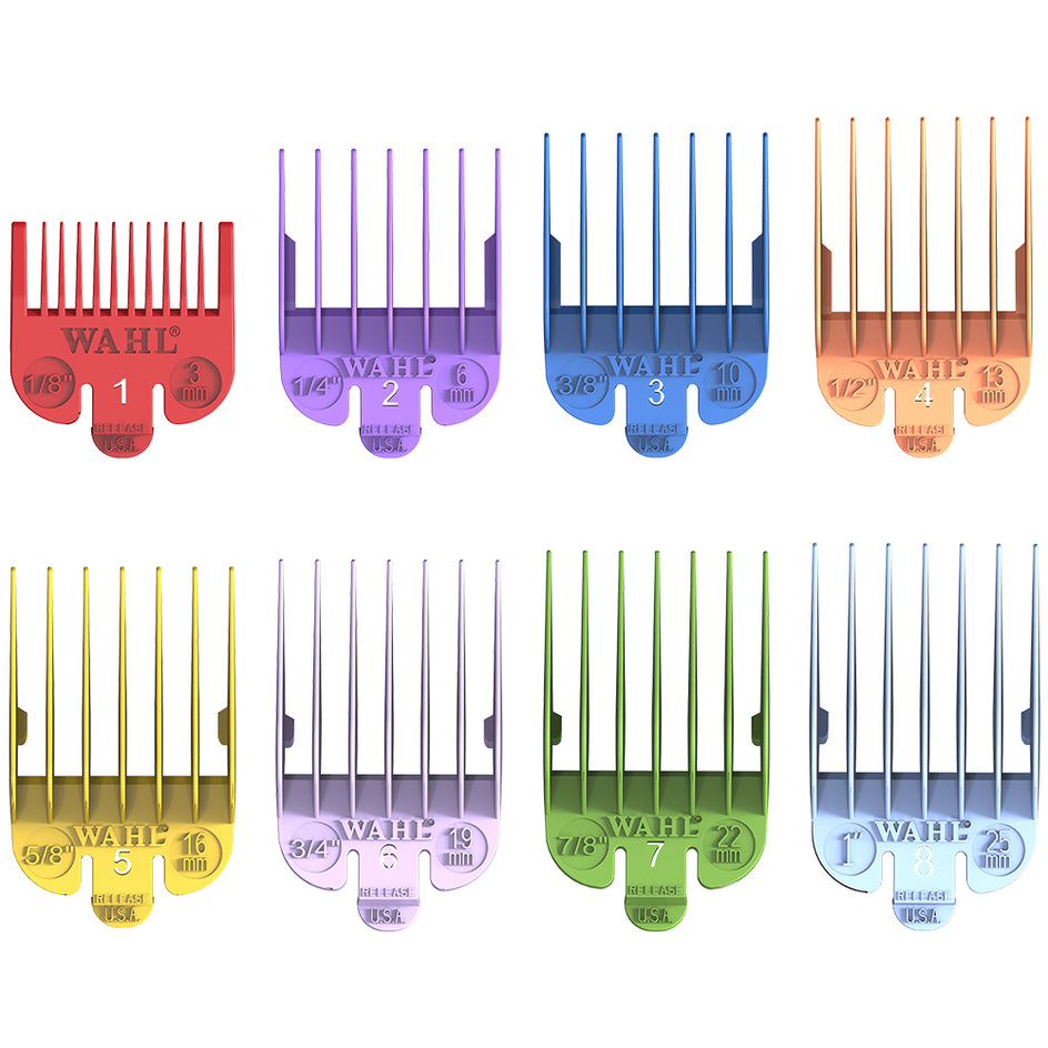 Wahl Professional Coloured Clipper Attachment Set 1-8 – Dennis Williams