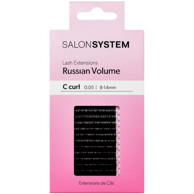 Salon System Russian Volume C-Curl 0.05 Lash Extensions Black 8-14mm ...